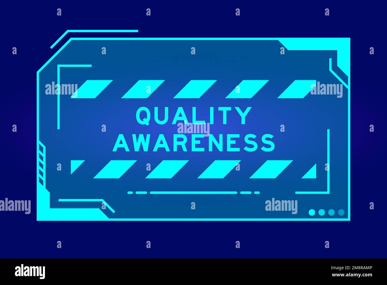 Futuristic hud banner that have word quality awareness on user ...