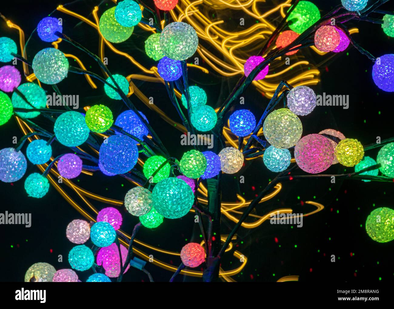 abstract light pattern, long exposure, waves and swirls on a black ...