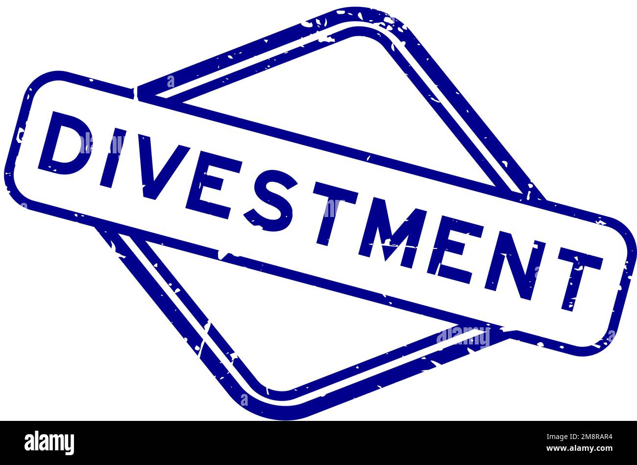 Grunge blue divestment word rubber seal stamp on white background Stock ...