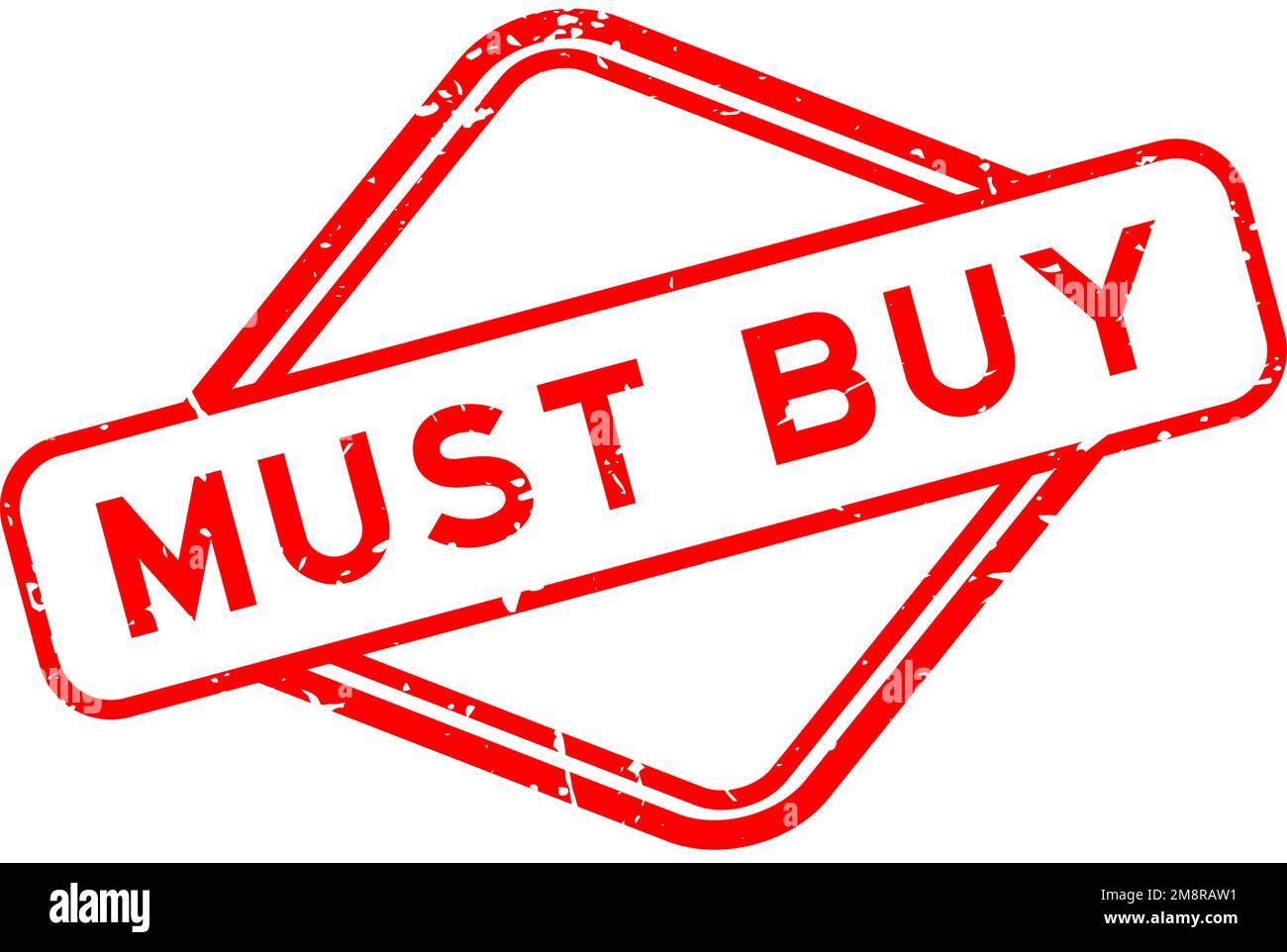 Grunge red must buy word rubber seal stamp on white background Stock ...