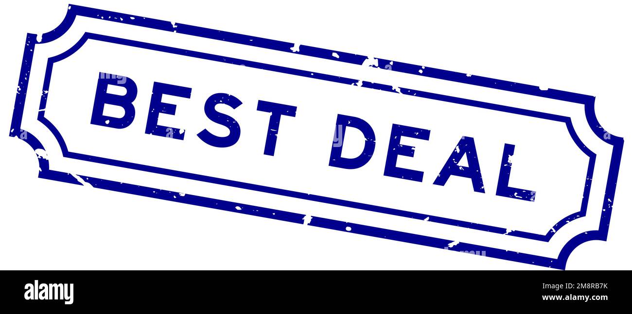 Grunge blue best deal word rubber seal stamp on white background Stock ...