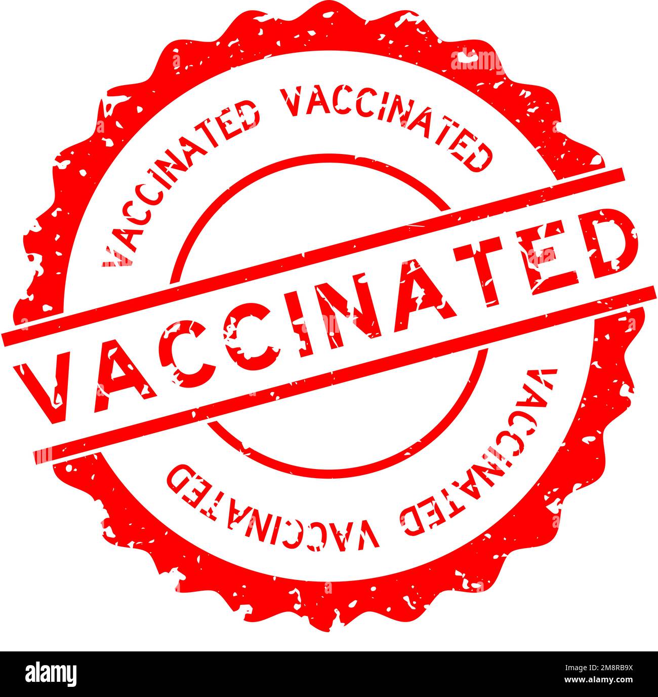 Grunge red vaccinated word round rubber seal stamp on white background Stock Vector Image & Art ...