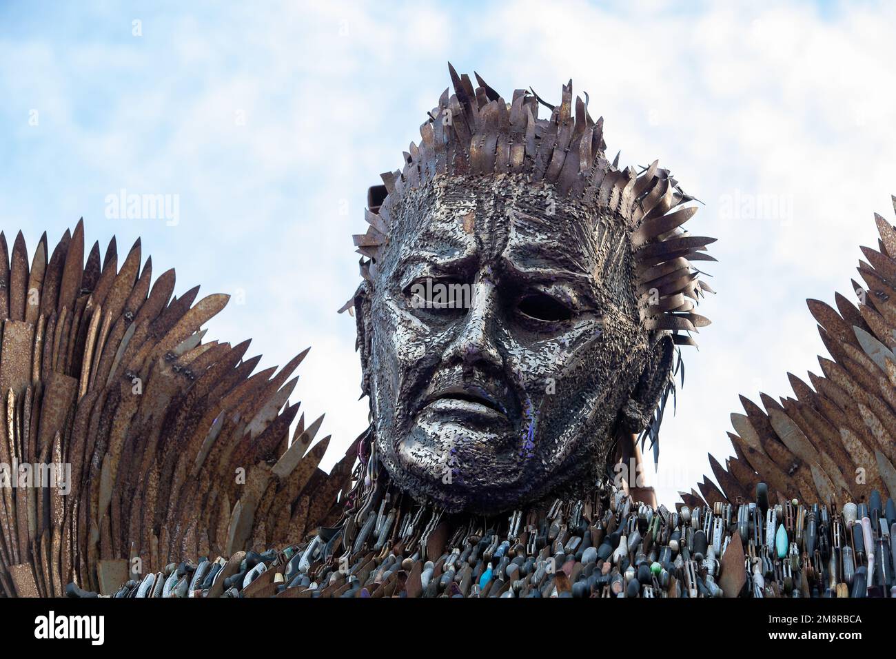Slough, Berkshire, UK. 15th January, 2023. The Knife Angel Sculpture is ...