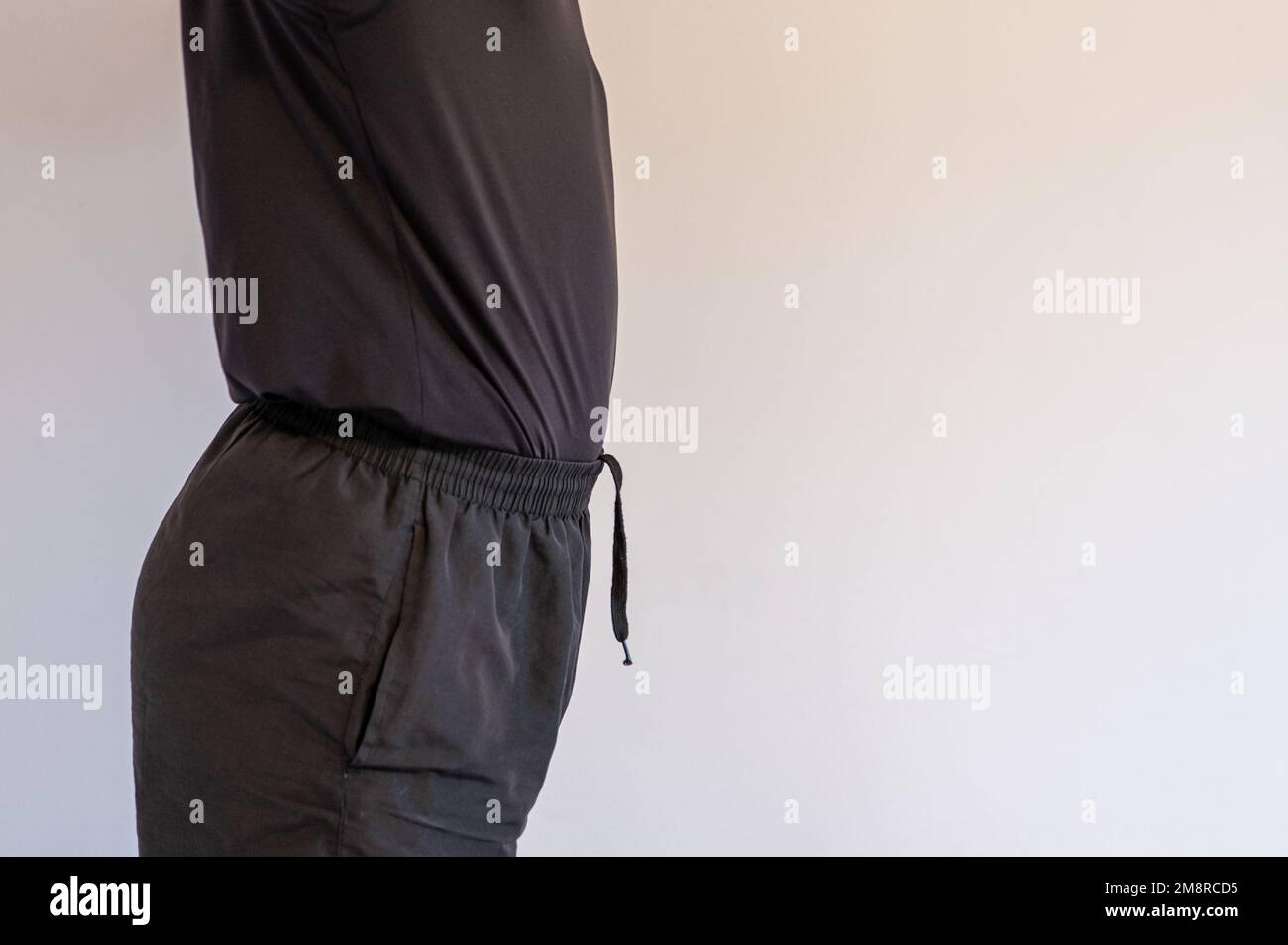 Lordosis curvature of the spine. Man with lordosis. A common body ...