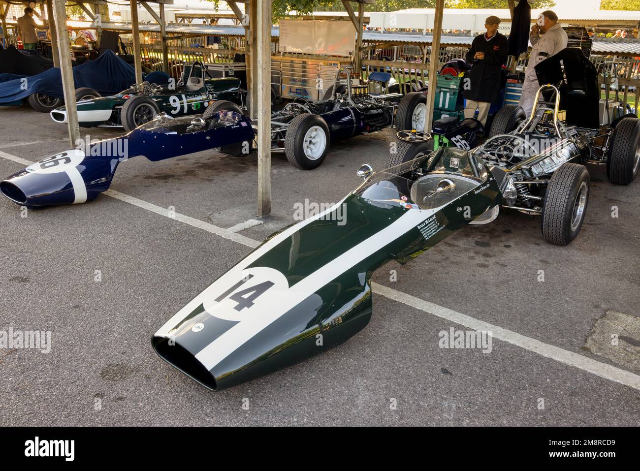 Richard Wilson's 1962 Cooper-Climax T60 being prepared i the paddock ...