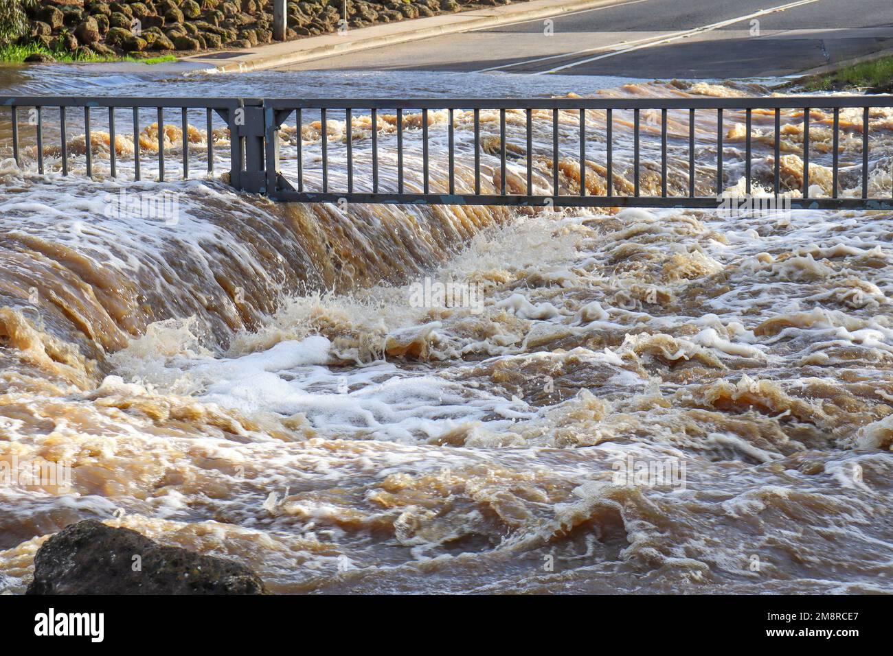 A landscape with a river in flood Stock Photo - Alamy