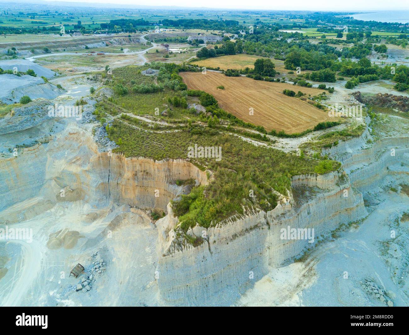 Large wild sand craters in nature of vegetative Montenegro and modern ...