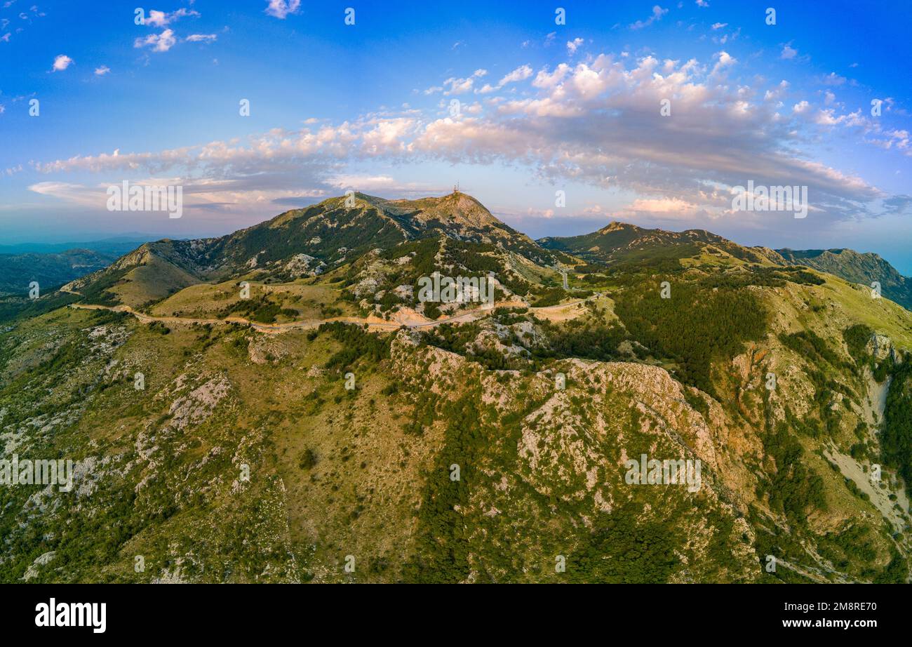 Panorama of peaks of the Montenegrin mountain massif Durmitor with ...