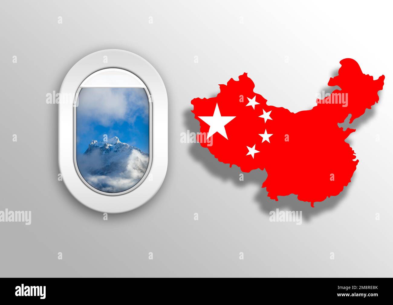china map and airplane window Stock Photo - Alamy