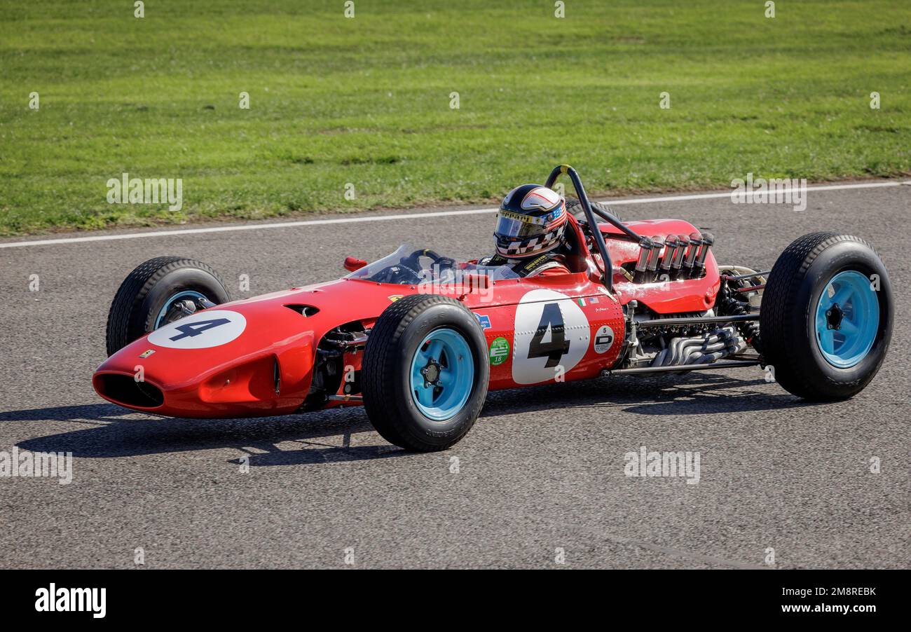 Joe Colasacco in the 1965 Ferrari 1512 during the Glover Trophy race at ...