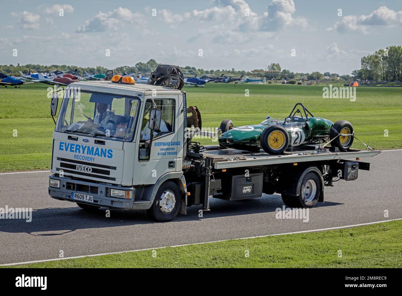 Iveco flatbed pick-up recovery truck with Dan Collins' 1961 Lotus ...