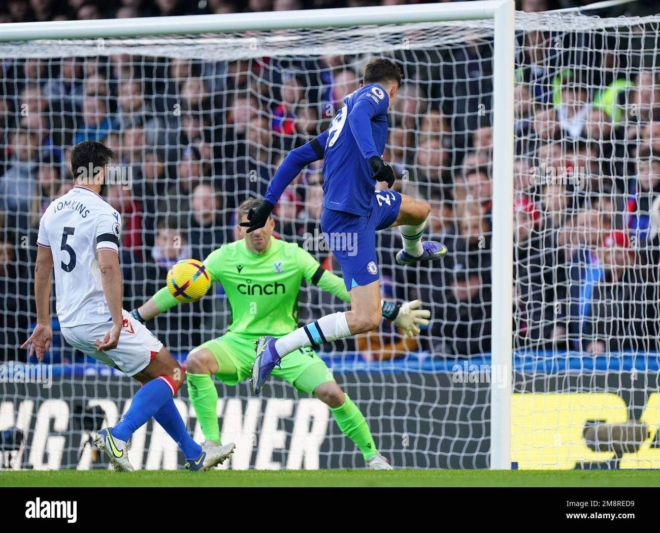 Chelsea's Kai Havertz attempts a shot on goal during the Premier League ...