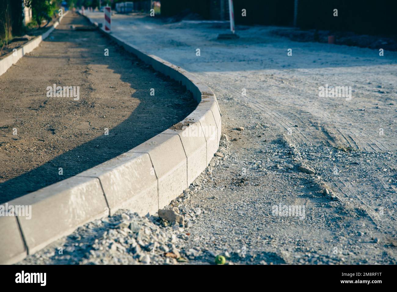 road and sidewalk construction, close-up of the curb Stock Photo - Alamy