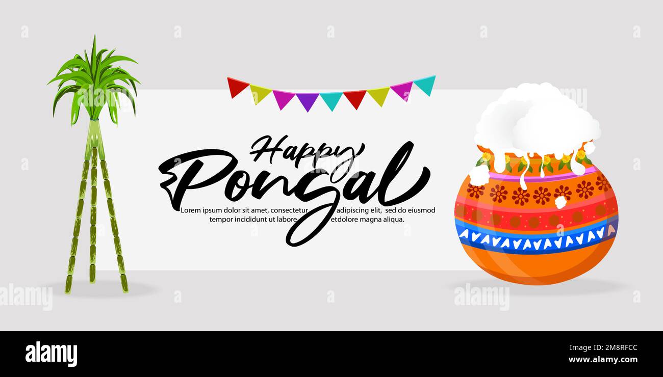 Happy Pongal festival poster or banner background Stock Vector Image ...