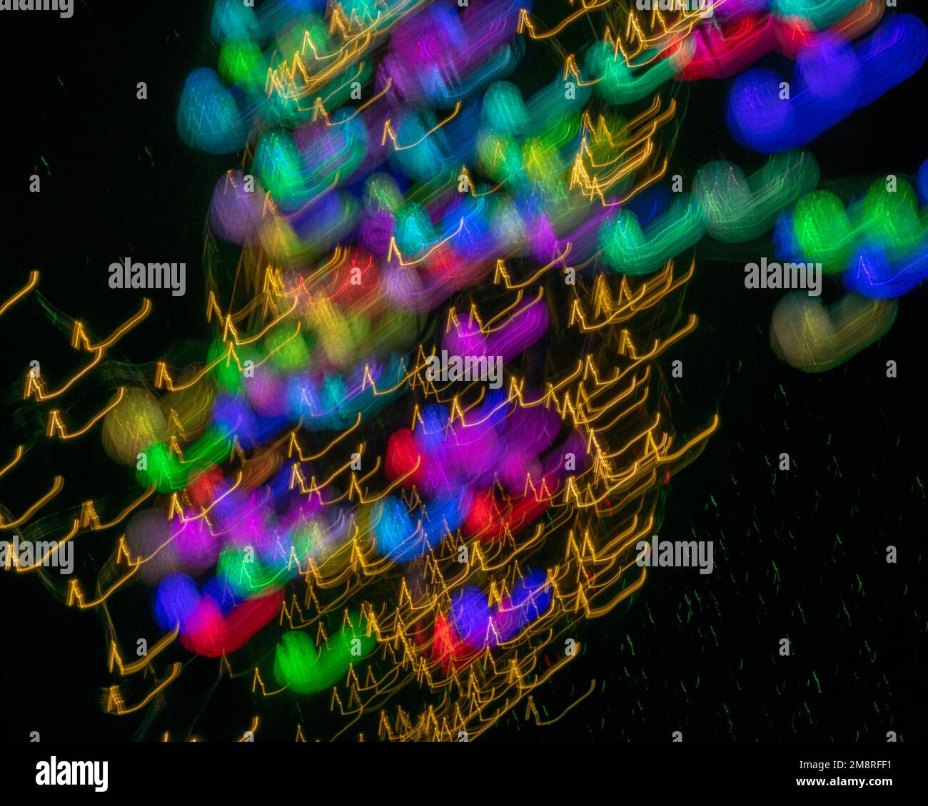 abstract light pattern, long exposure, waves and swirls on a black ...