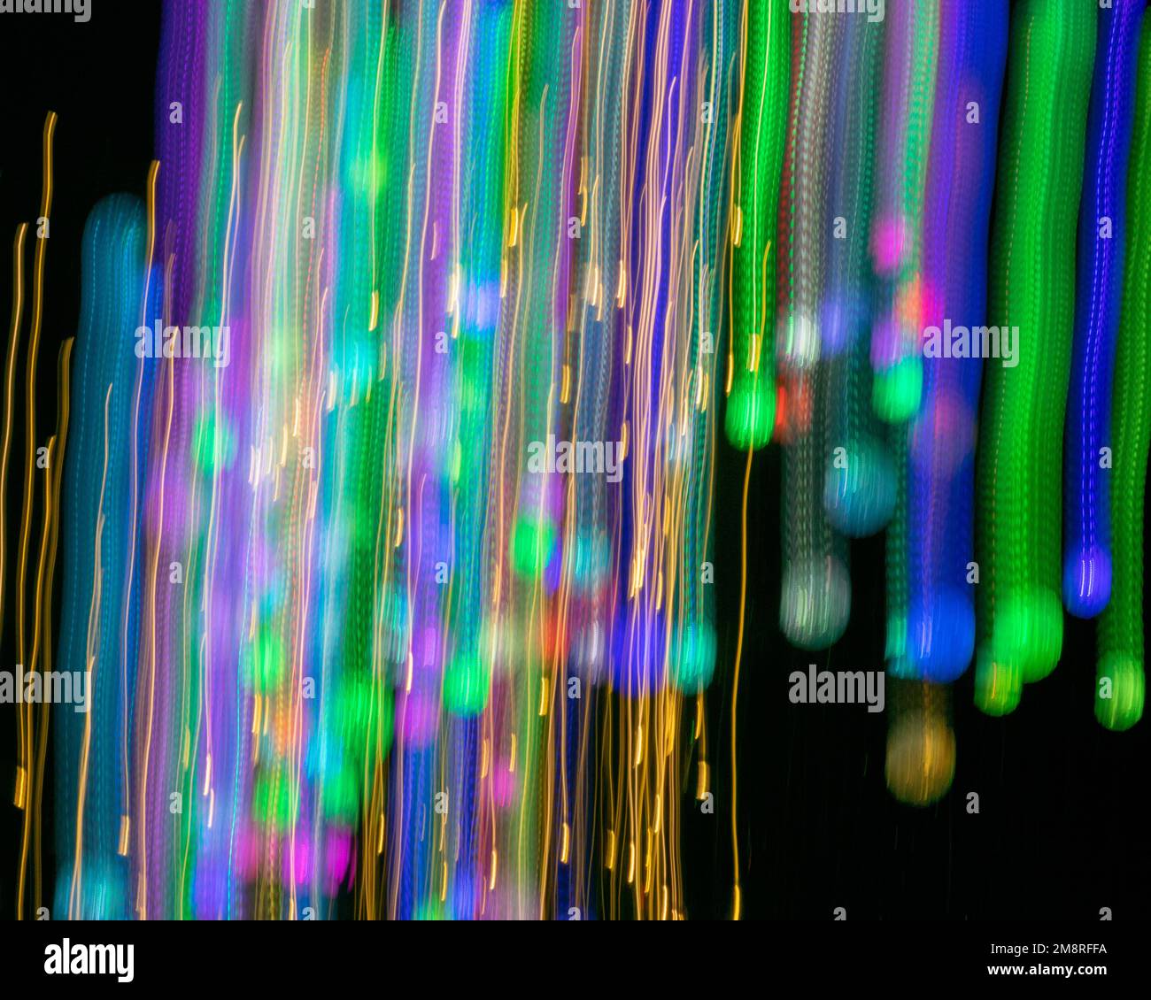 abstract light pattern, long exposure night photo, striped neon glow ...