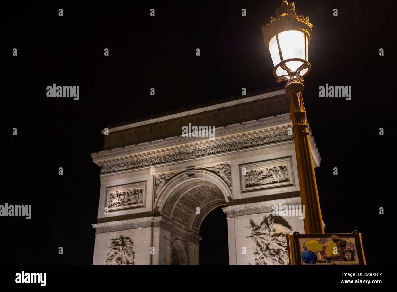 The Victory Gate in Paris. Arc de Triomphe and Champs Elysees Stock ...