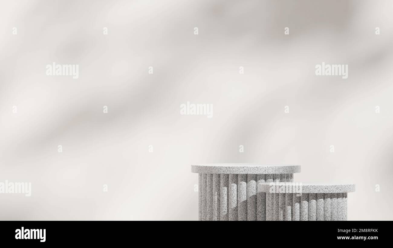 A 3d rendering of Simple minimal podium pillar granite texture mockup ...