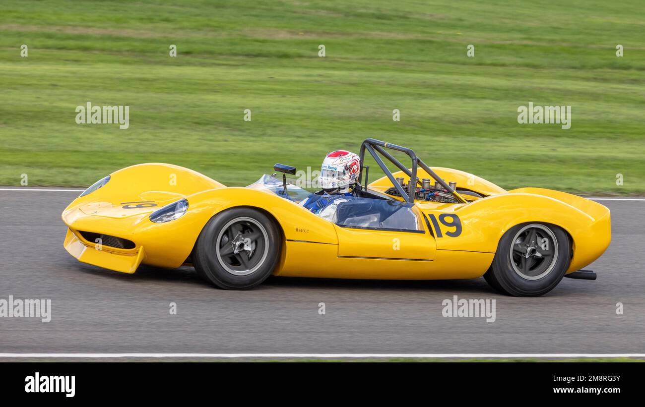 1965 Lotus-Ford 30 with driver Katsuaki Kubota during the Whitsun ...