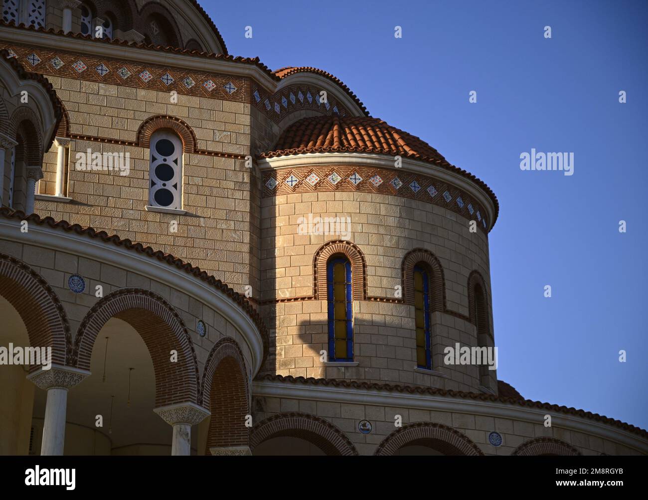 Landscape with scenic exterior view of the Holy Byzantine Church of ...