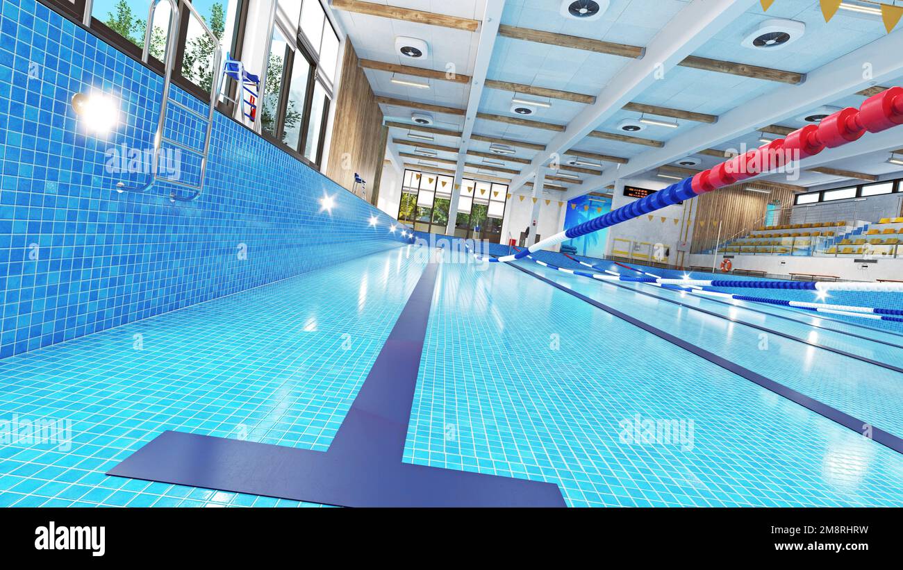 Empty Swimming pool . Photo and 3d media mix illustration Stock Photo ...