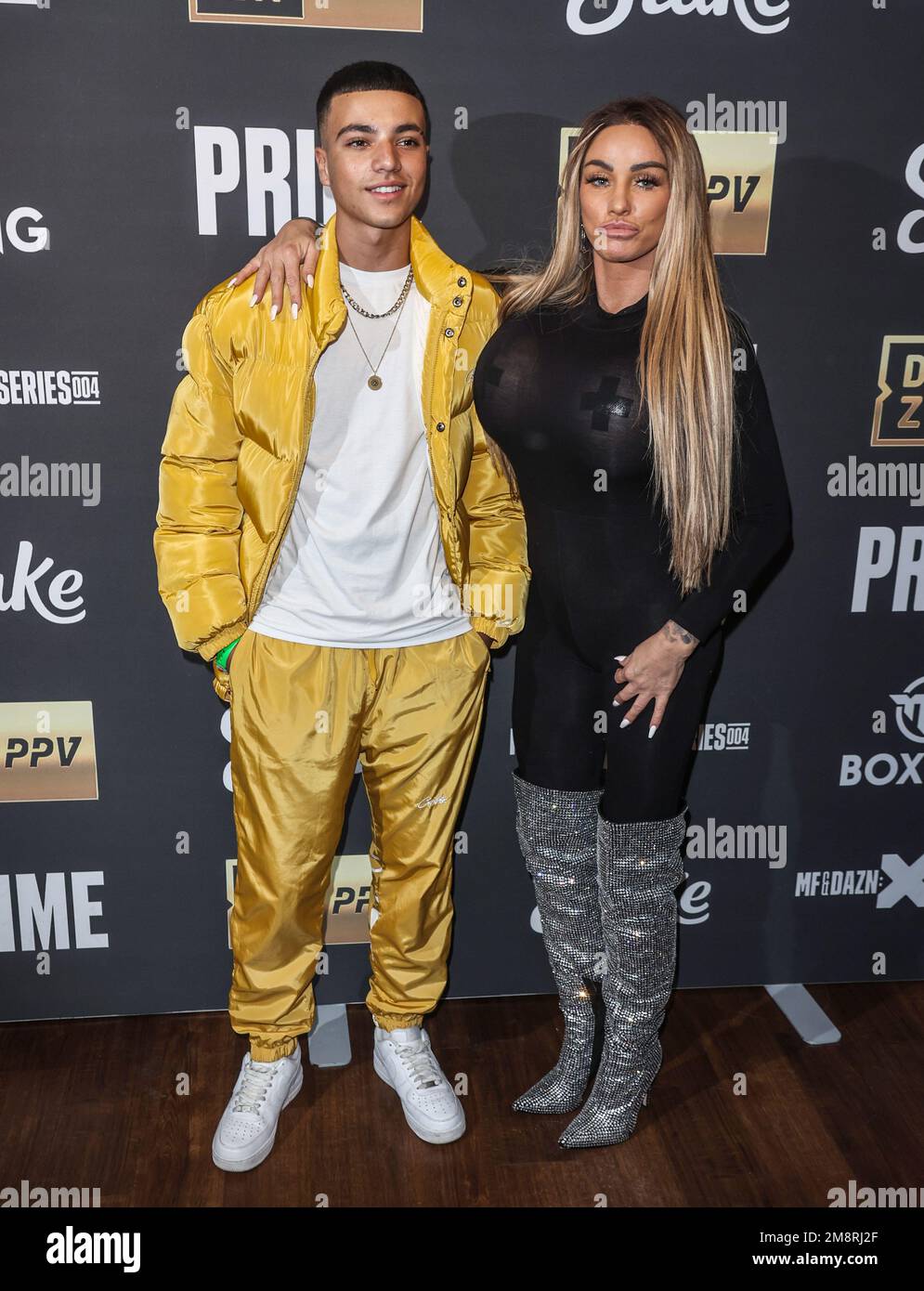 London, UK. 14th Jan, 2023. Junior Andre and Katie Price seen attending ...