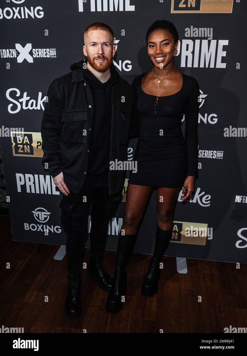 London, UK. 14th Jan, 2023. Neil Jones and Chyna Mills seen attending ...