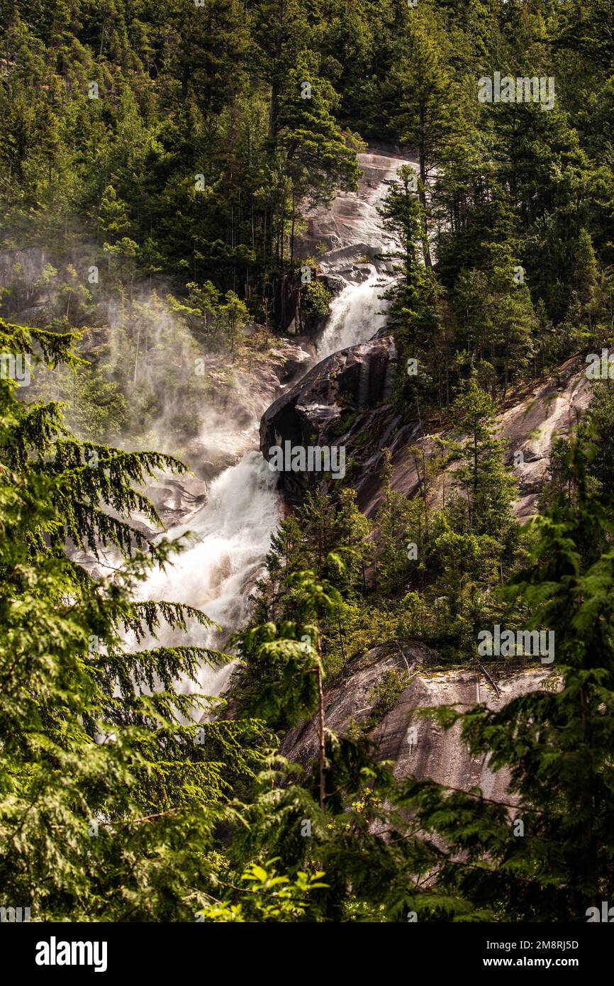 Stunning close-up waterfall in Banff National park in spring, Canada ...