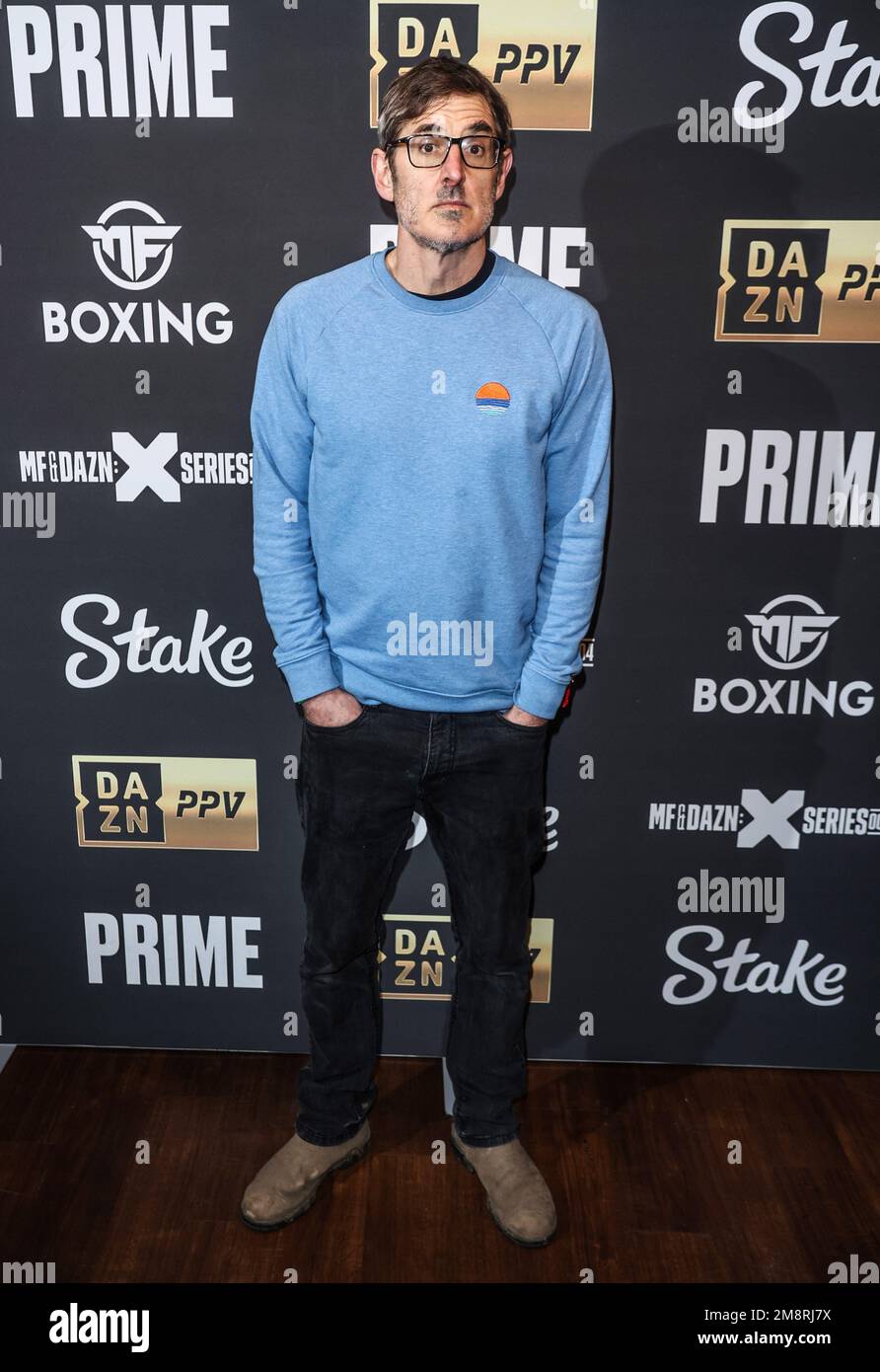 London, UK. 14th Jan, 2023. Louis Theroux seen attending the KSI vs ...