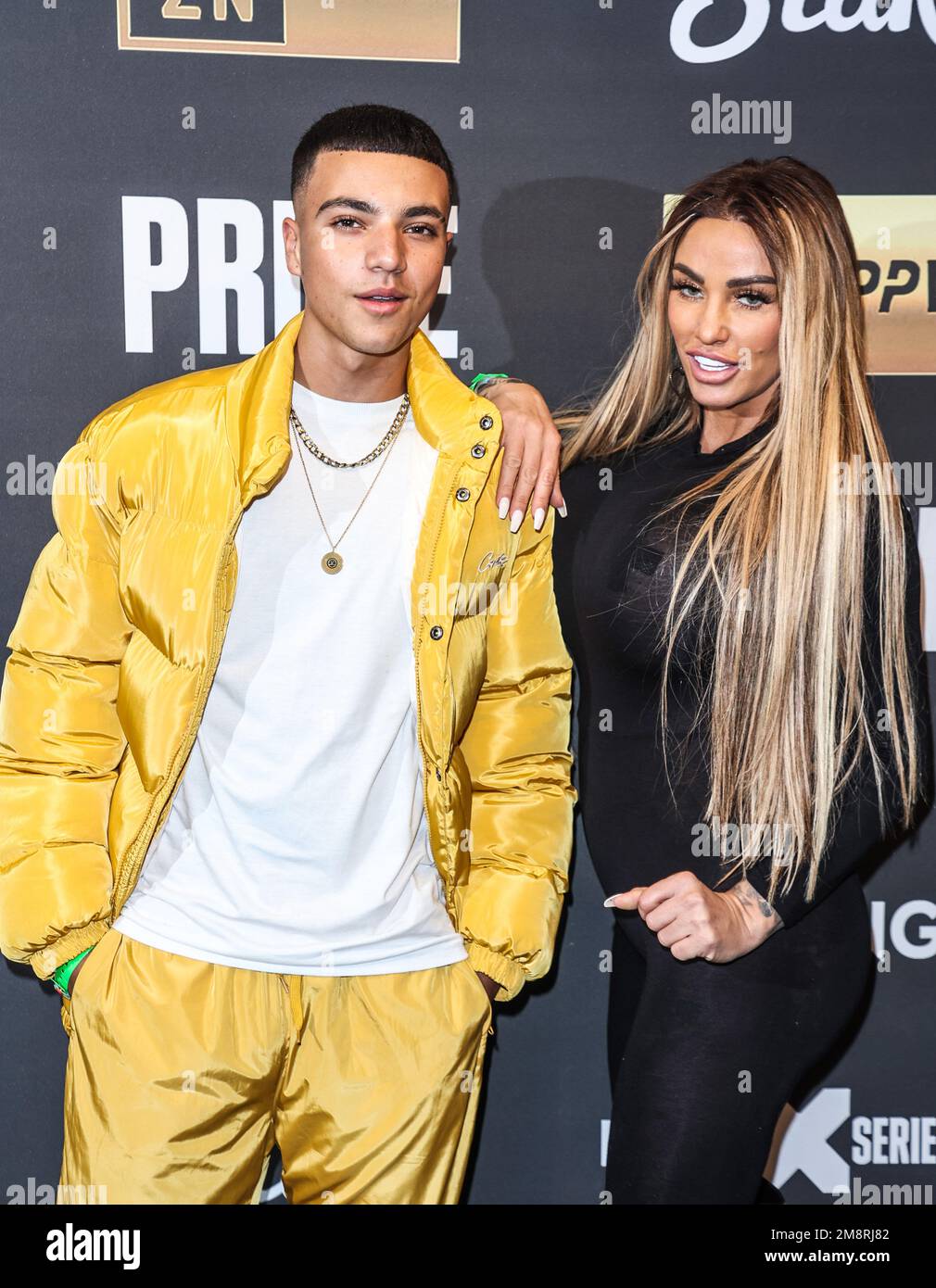 London, UK. 14th Jan, 2023. Junior Andre and Katie Price seen attending ...