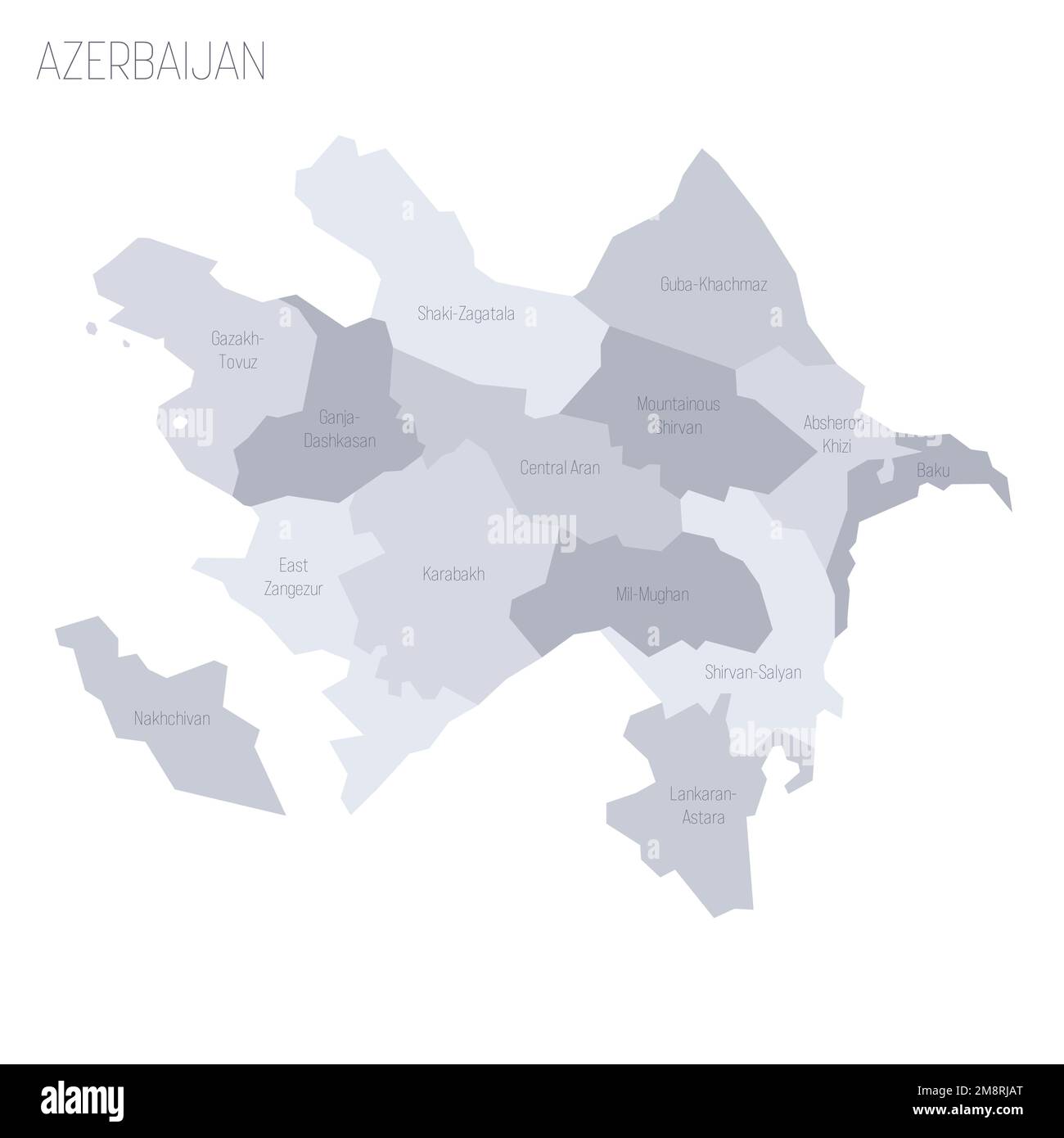 Azerbaijan political map of administrative divisions - districts ...