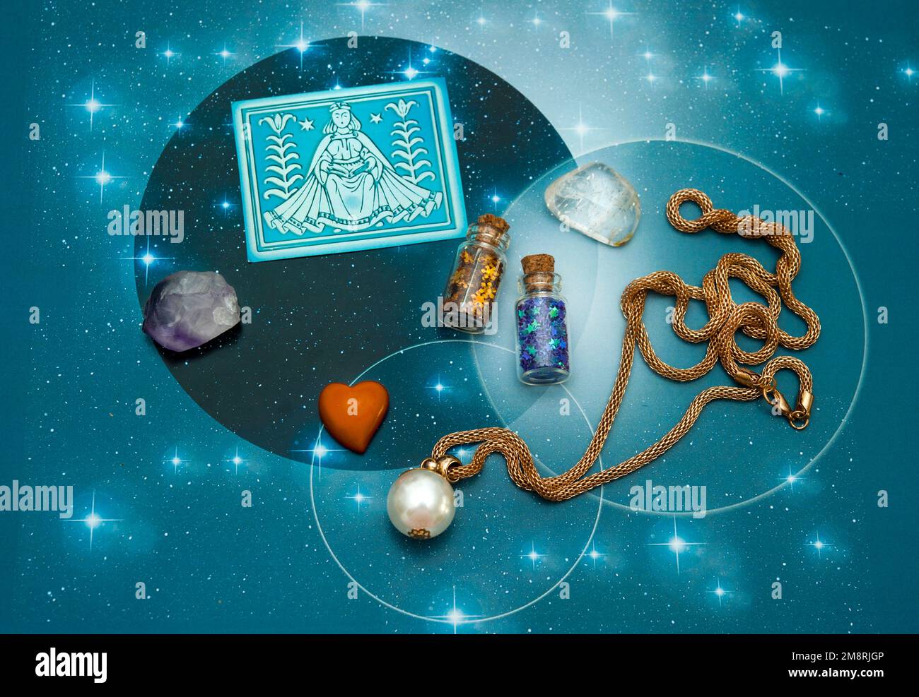 card with astrology sign of Virgo and valentine hearts Stock Photo - Alamy