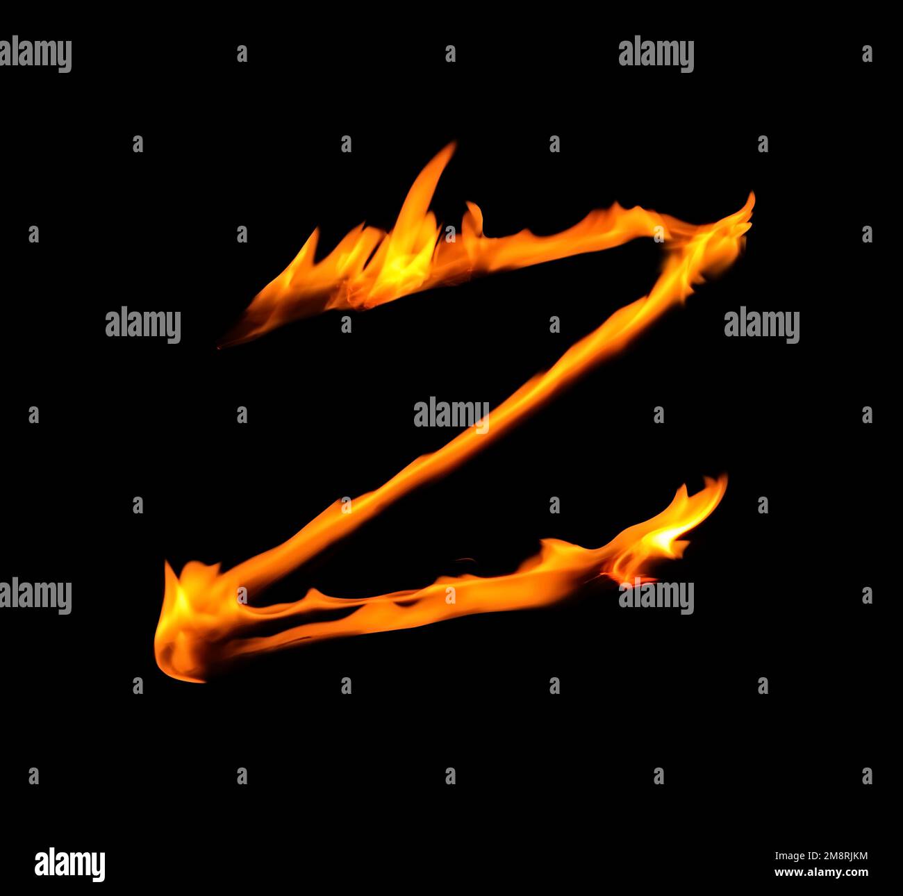 Fire letter Z isolated on black background Stock Photo - Alamy