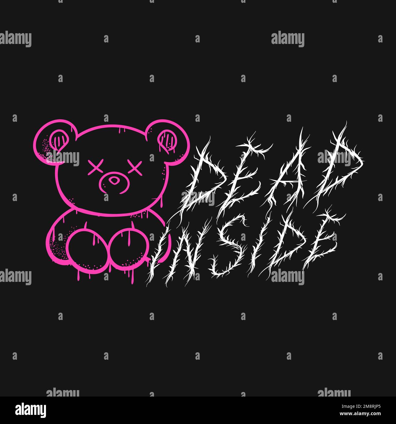 Dead Inside quote,bear. Print for poster,t-shirt,tee,logo,sticker ...