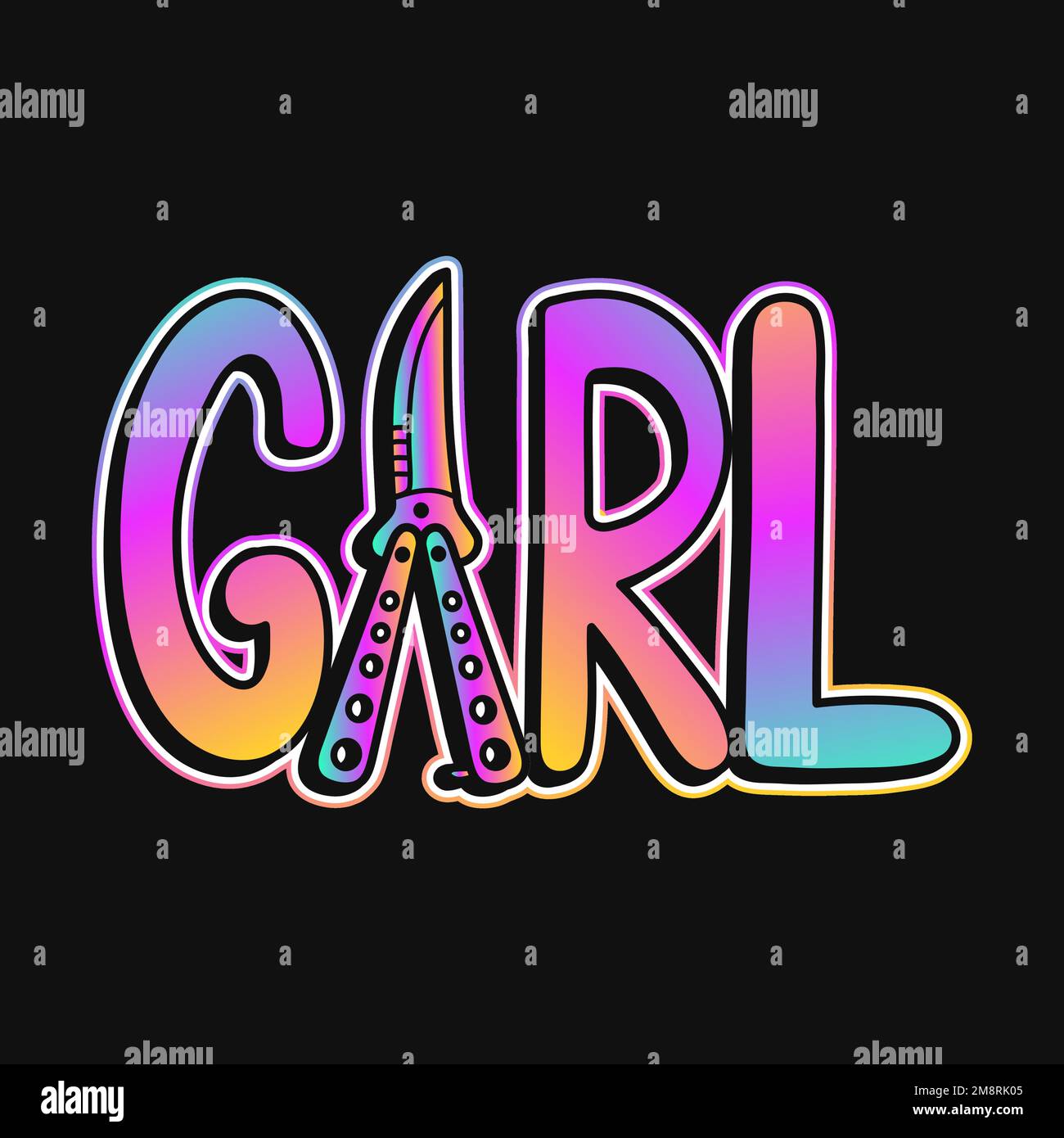 Girl print for t-shirt concept. Vector hand drawn doodle line cartoon ...