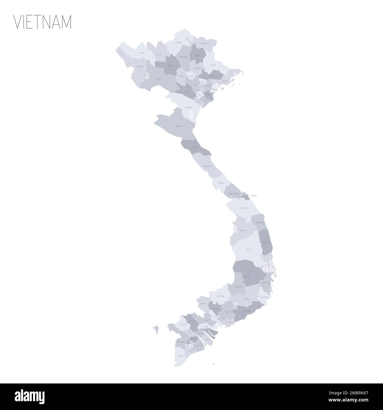 Vietnam political map of administrative divisions - provinces and ...