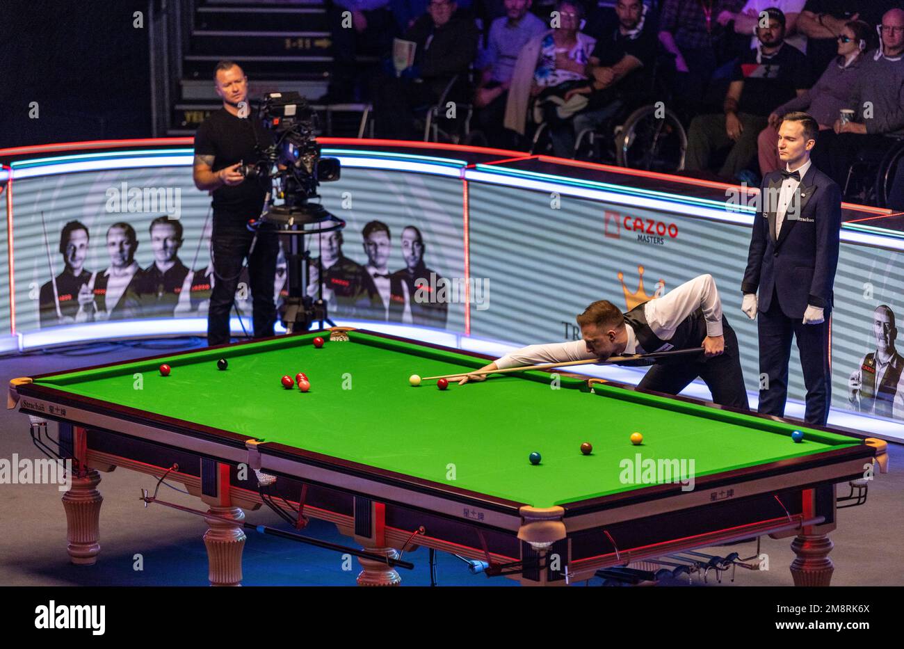 Judd Trump in action during day eight of the Cazoo Masters at Alexandra ...
