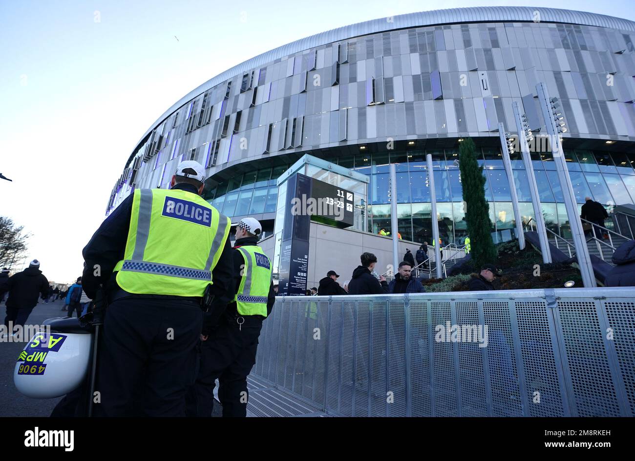 Police presence outside the stadium ahead of the Premier League match ...