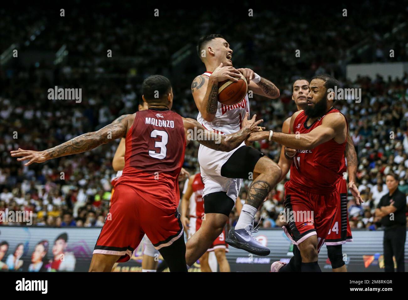 Bulacan Province. 15th Jan, 2023. Glen Robertson Yang (C) of Bay Area ...