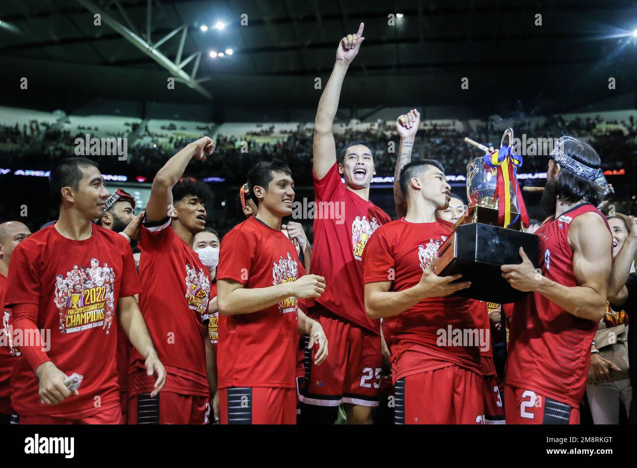 Bulacan Province. 15th Jan, 2023. Players from Barangay Ginebra San ...