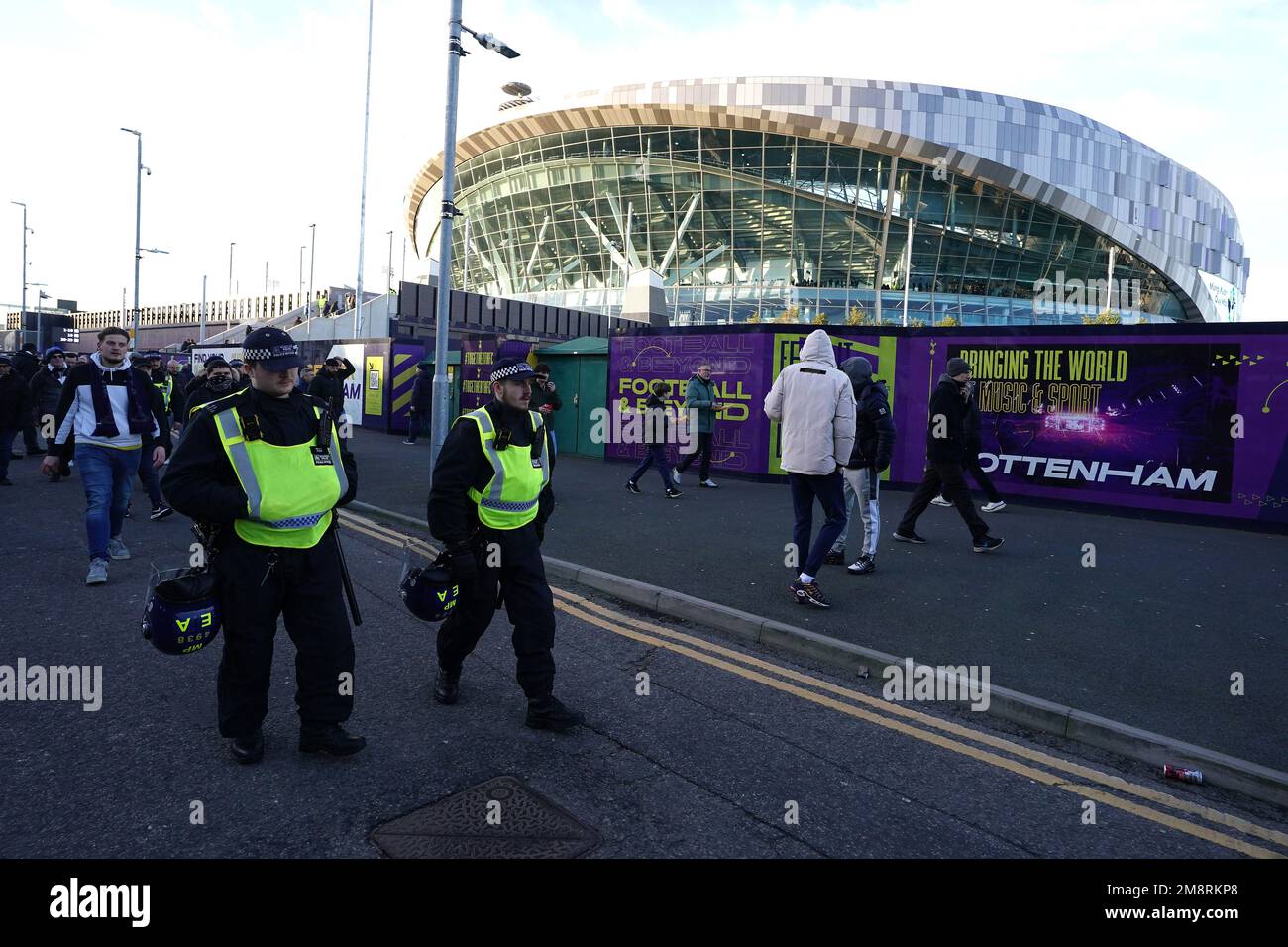 Police presence outside the stadium ahead of the Premier League match ...