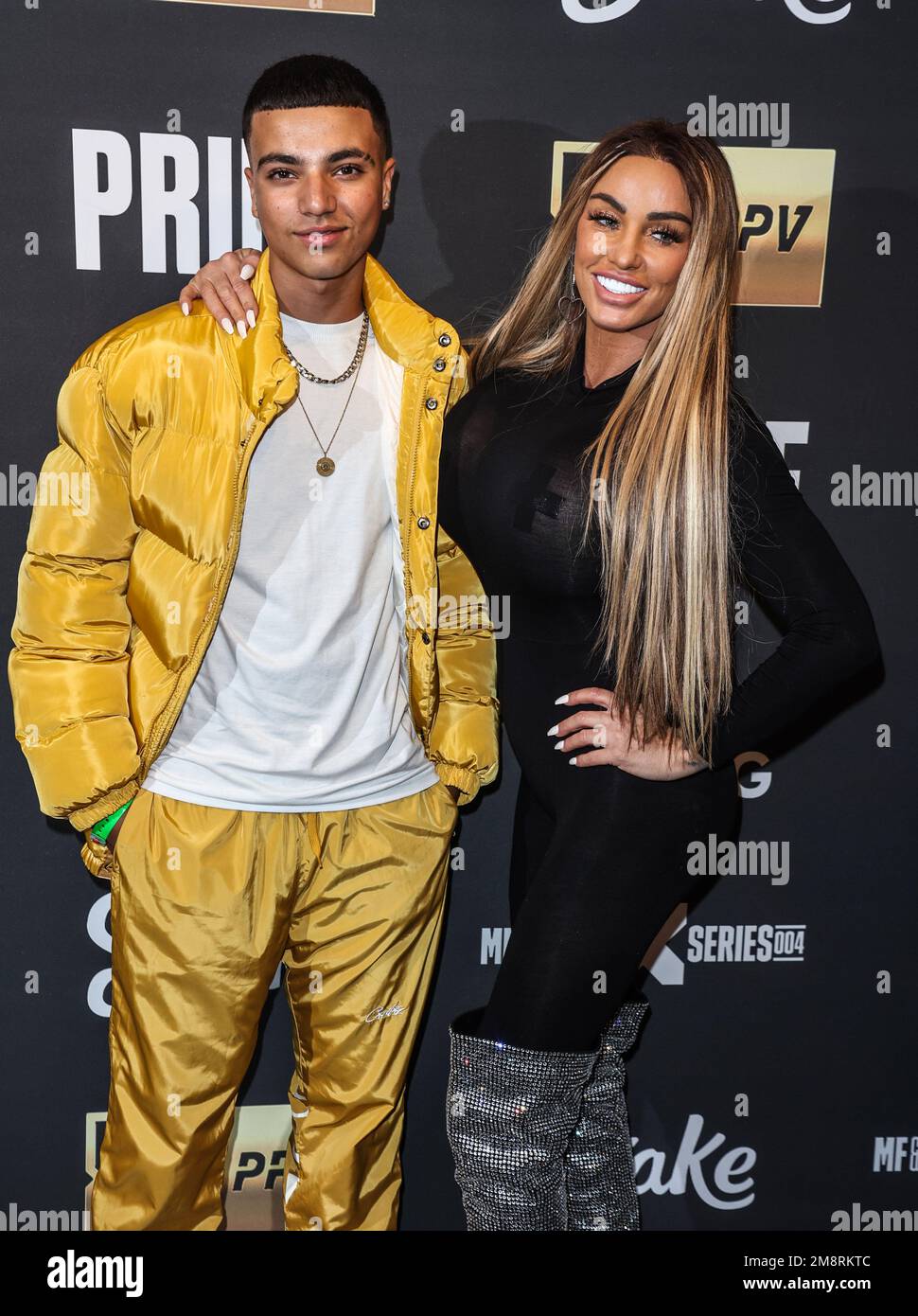 London, UK. 14th Jan, 2023. Junior Andre and Katie Price seen attending ...