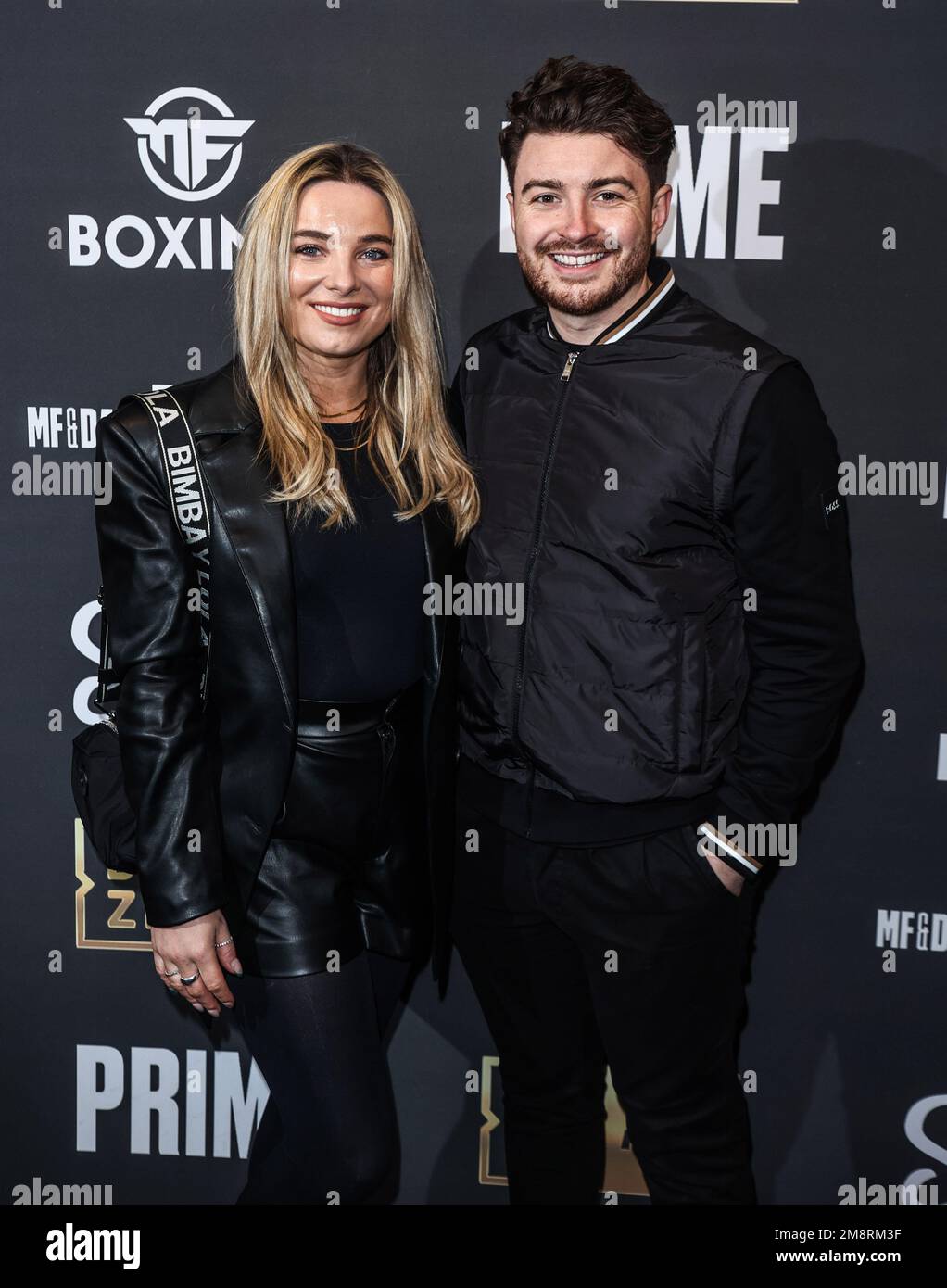 Sian Welby (L) and guest seen attending the KSI vs FaZe Temperrr MF ...