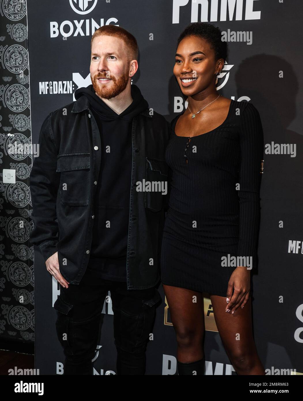 Neil Jones and Chyna Mills seen attending the KSI vs FaZe Temperrr MF ...