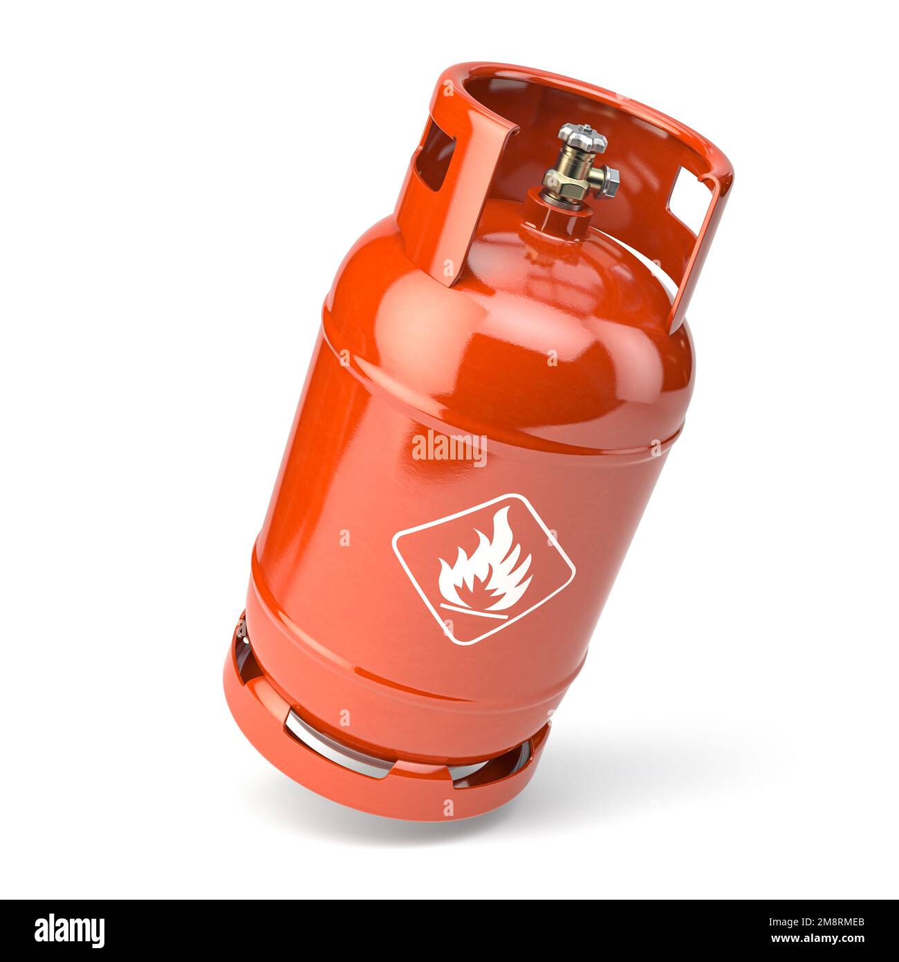 Gas bottle with natural LNG or LPG gas isolated on white. 3d ...