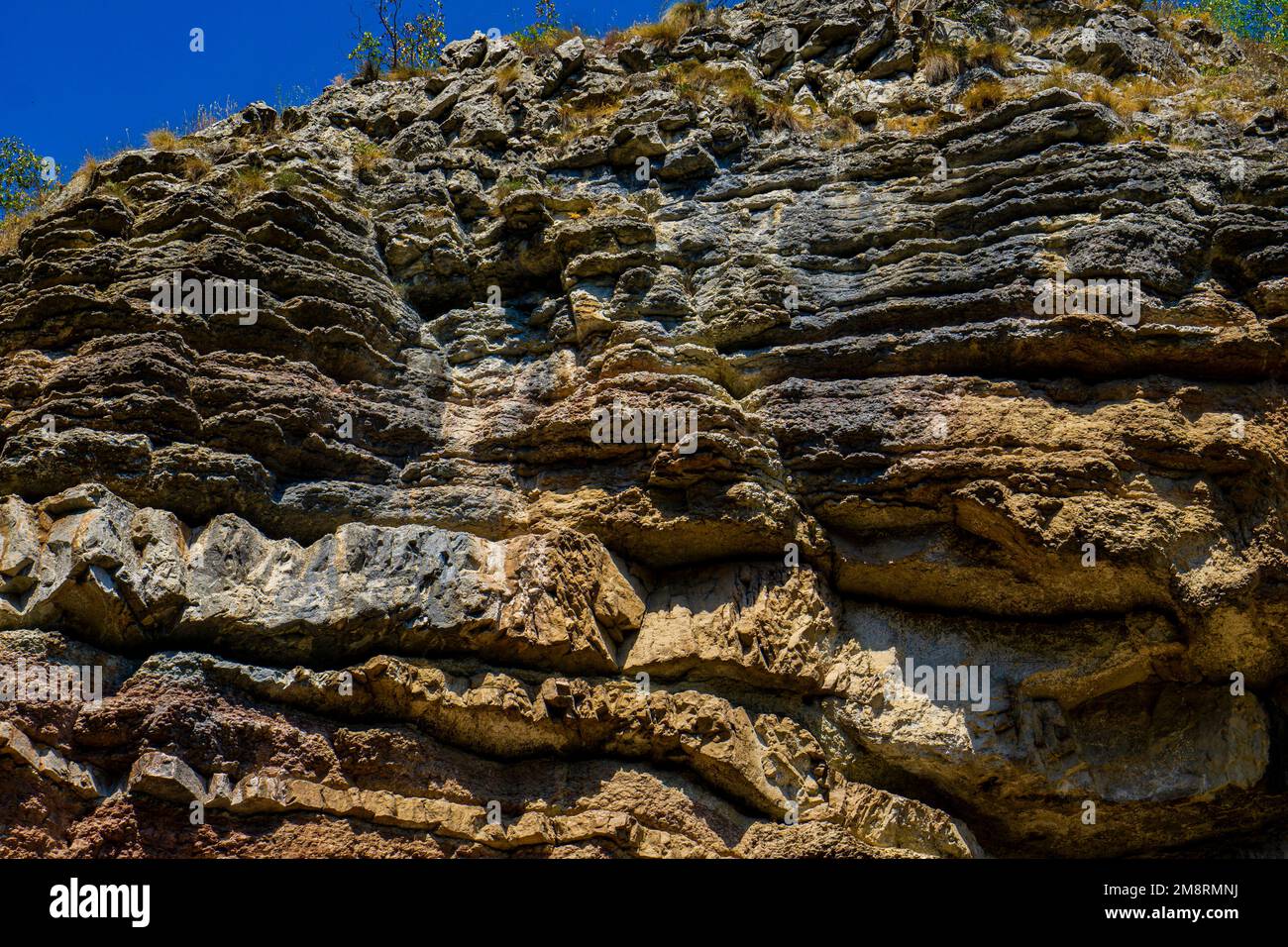 View at geological formations at Boljetin river gorge in Eastern Serbia ...
