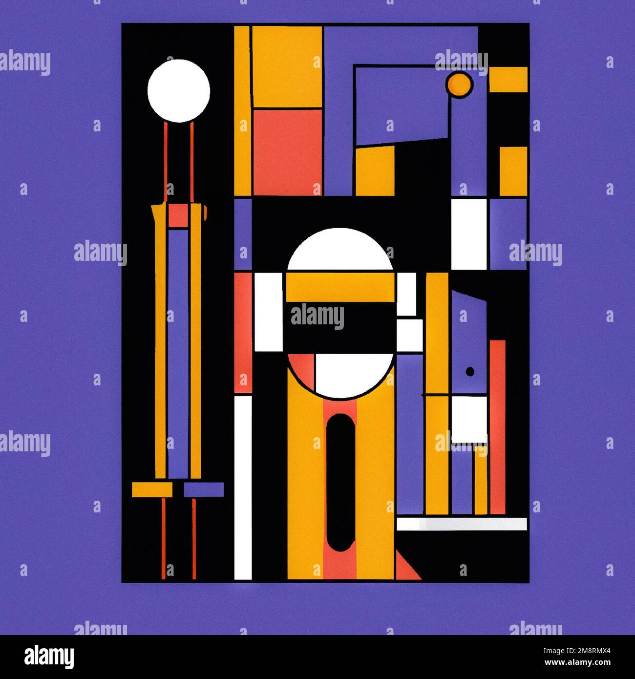 A minimalistic illustration of colorful chaotic abstract shapes and ...