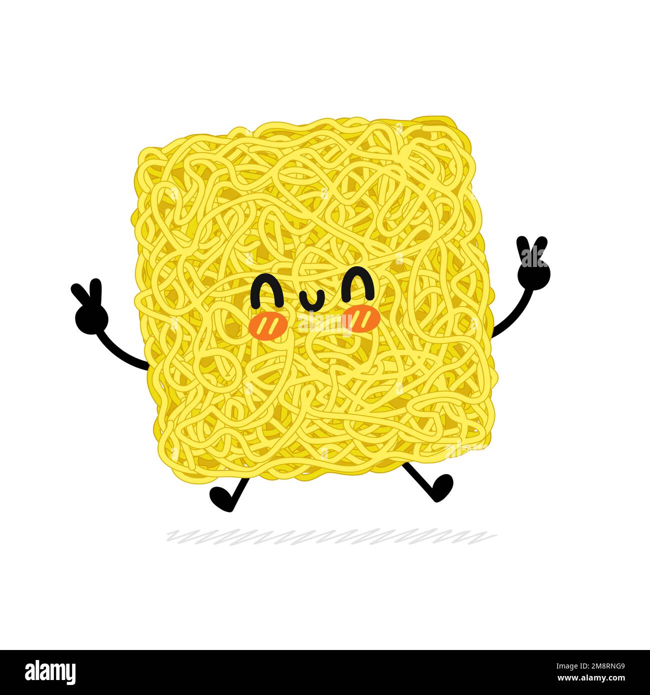 Cute funny instant noodle character. Vector hand drawn cartoon kawaii ...