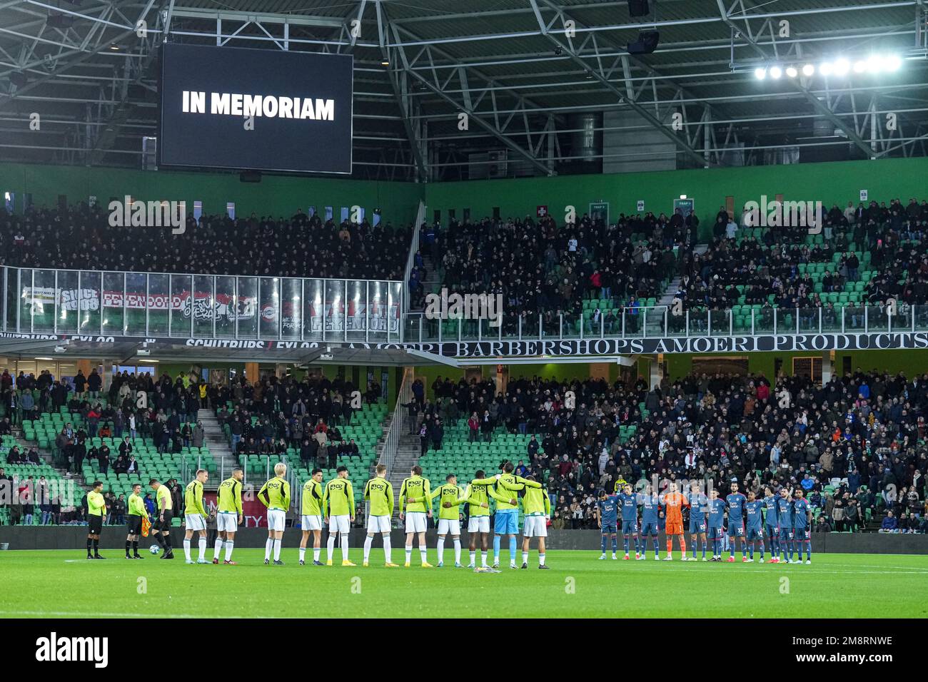Groningen - One minute silence during the match between FC Groningen v ...