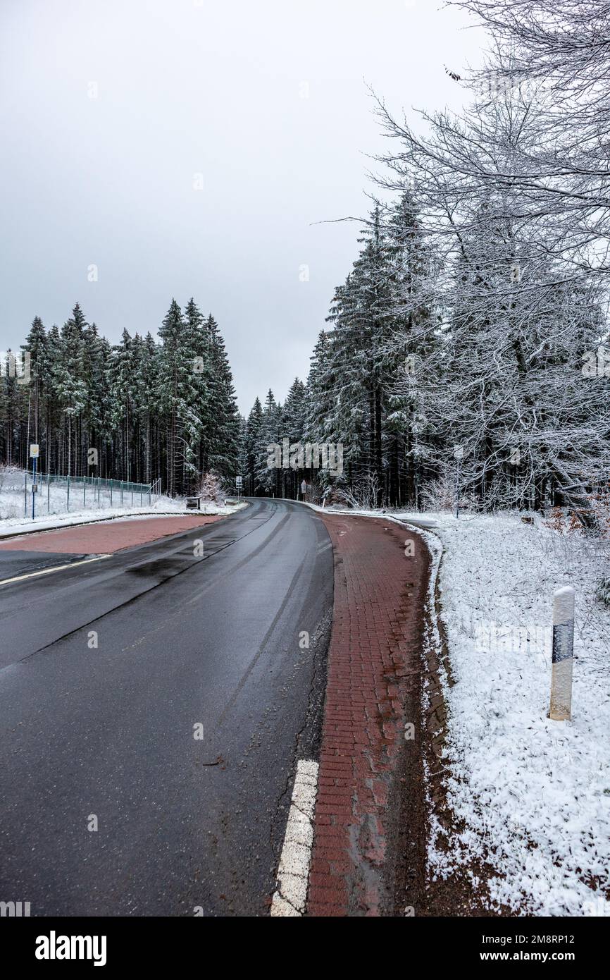 A touch of winter on the heights of the Thuringian Forest near Floh ...